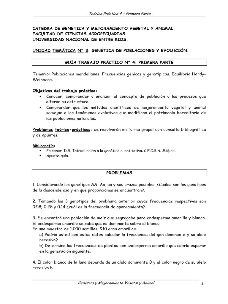 tp4 Primera Parte | PDF | Alelo | Dominancia (Genética)