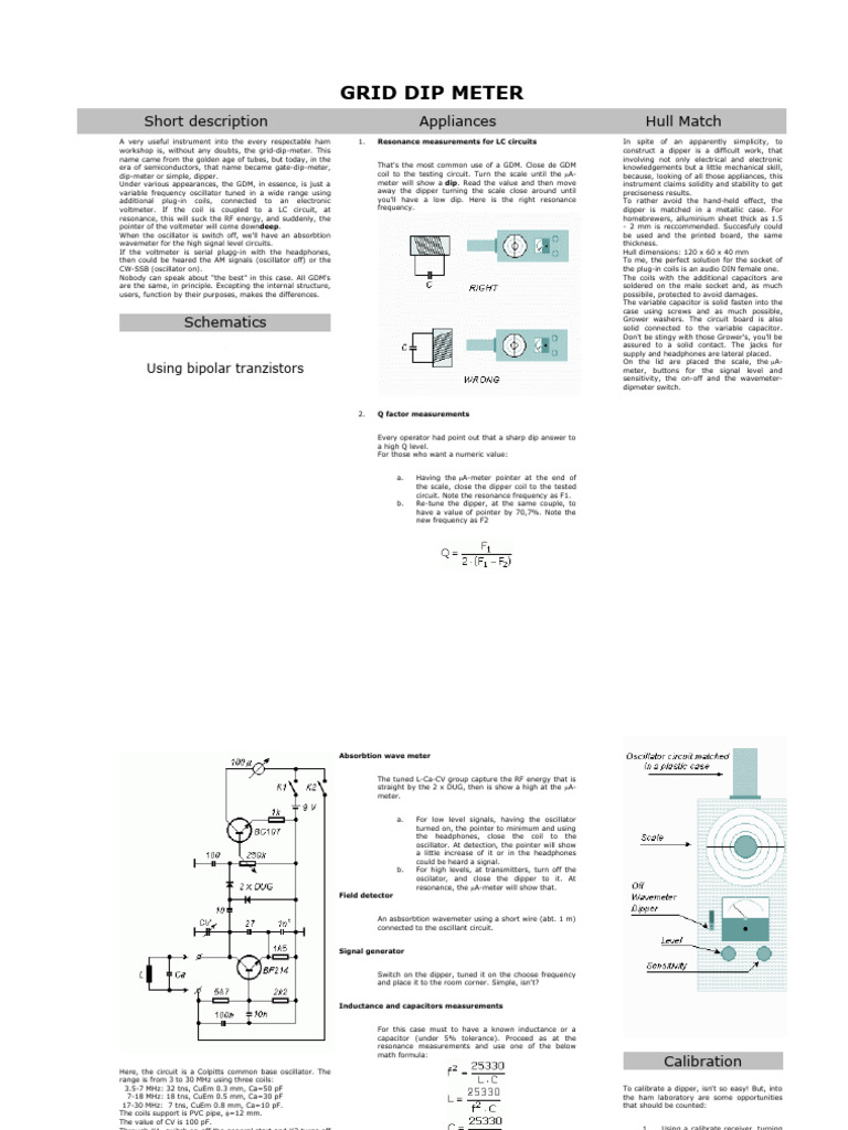 Grid Dip Meter | PDF | Information And Communications Technology | Metrology