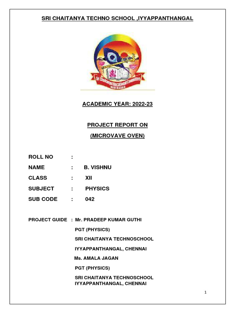 Physics Project 1 - 3 Pages1 | PDF