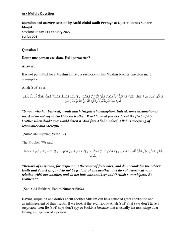 Islamic Questions and Answers | PDF | Islamic Ethics | Sharia