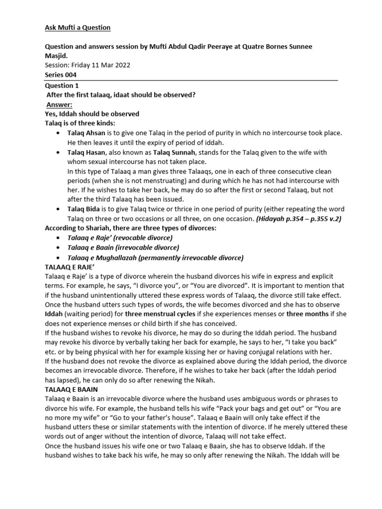 Islamic Questions and Answers | PDF