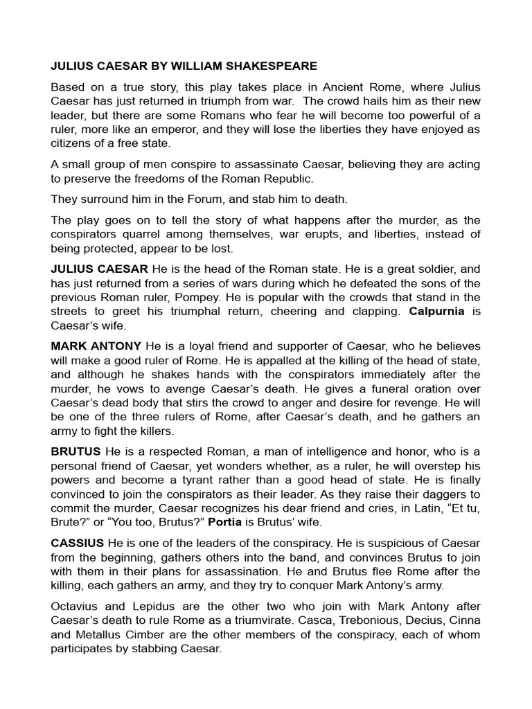 Julius Caesar by William Shakespeare | PDF