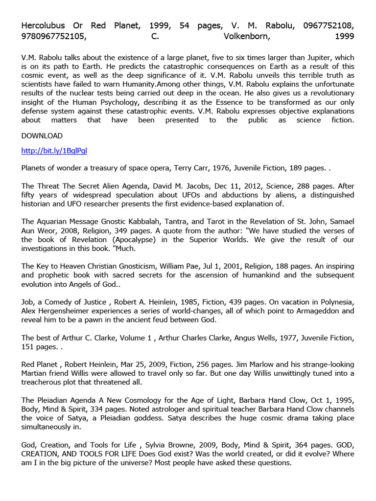 Hercolubus or Red Planet | PDF | Book Of Revelation
