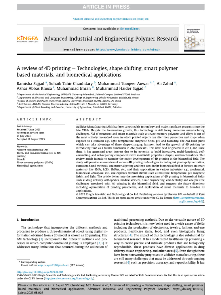 Jurnal 4d Printing | PDF