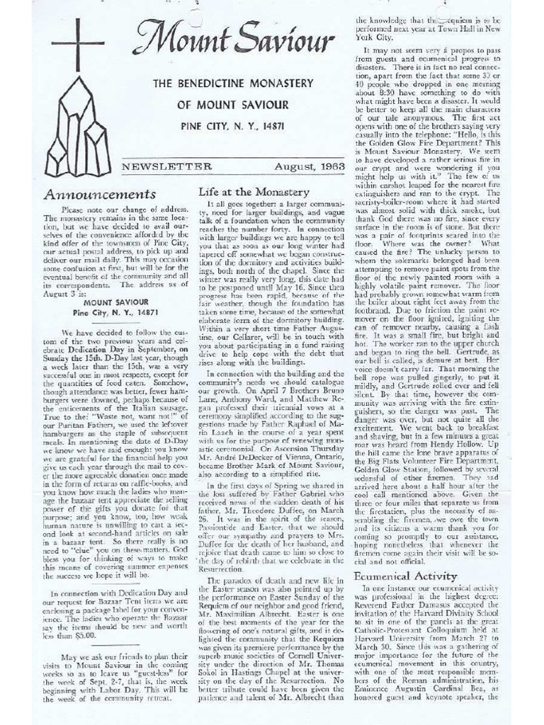Newsletter 1963 August | PDF