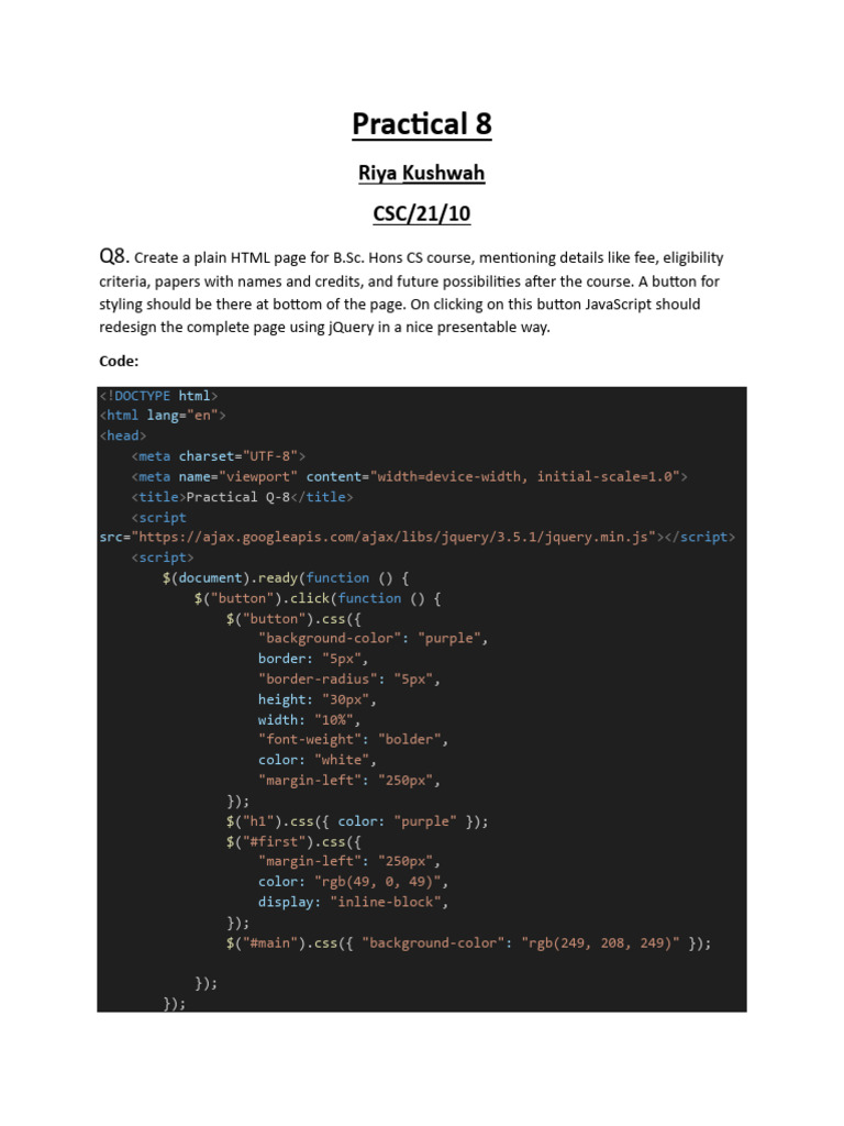 Practical 8 (CSC-21-10) | PDF