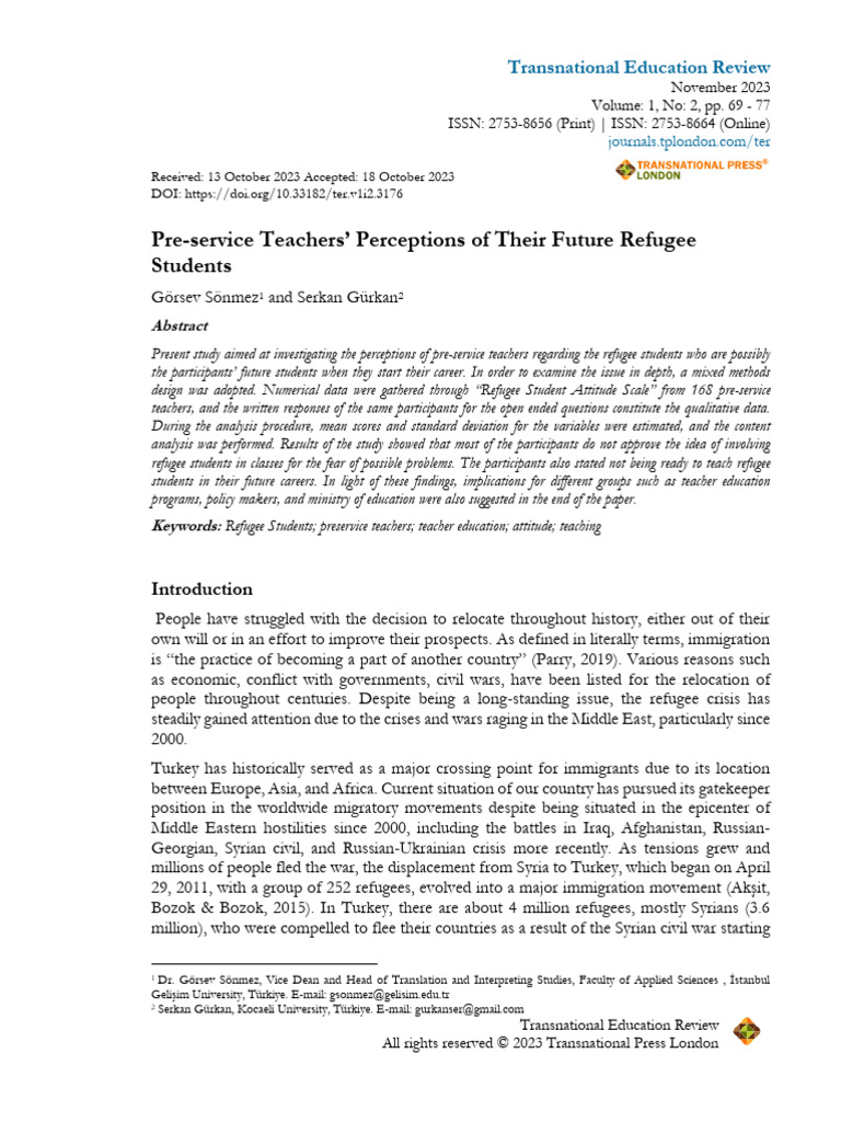 Pre-Service Teachers Perceptions of Their Future | PDF | Teacher ...