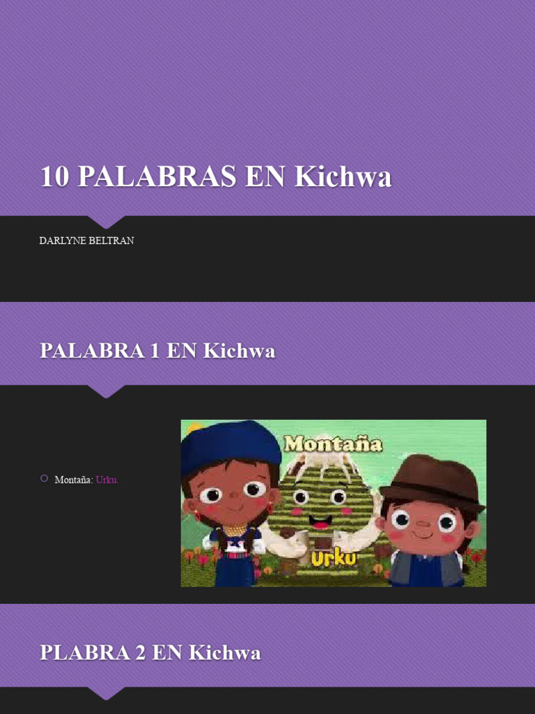 10 PALABRAS EN Kichwa | PDF