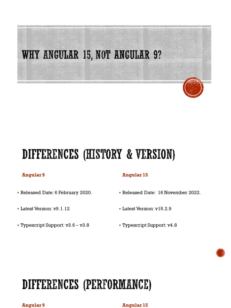 Comparison Between Version of Angular | PDF