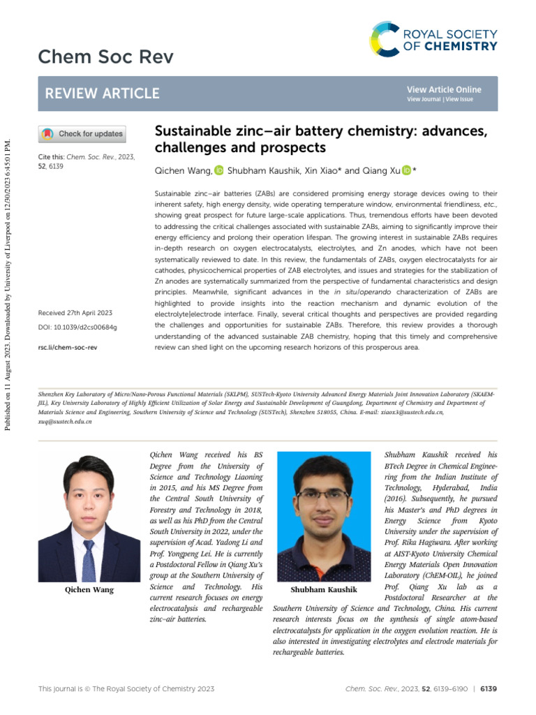 Chem Soc Rev: Review Article | PDF