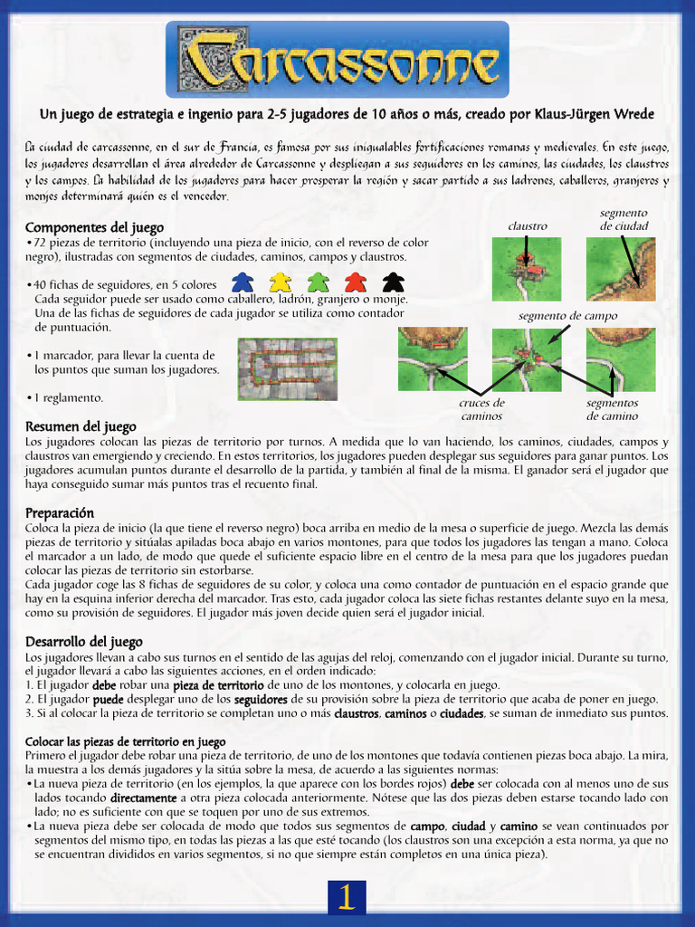 Carcassonne Reglas de Juego en Español | PDF
