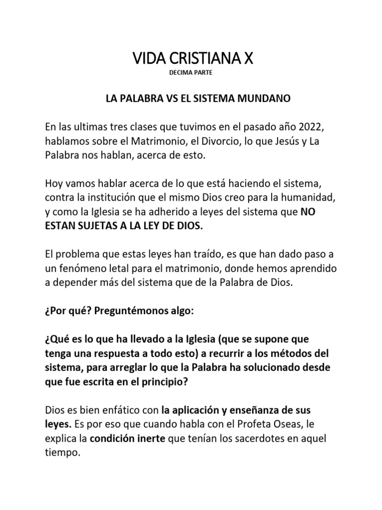 Vida Cristiana Decima Parte | Descargar gratis PDF | Amor | Conocimiento