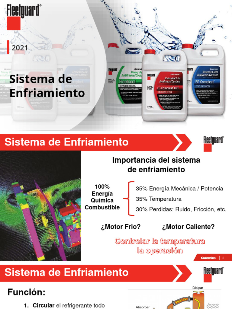 Sistema de Enfriamiento FLEETGUARD | PDF | Agua | Sustancias químicas