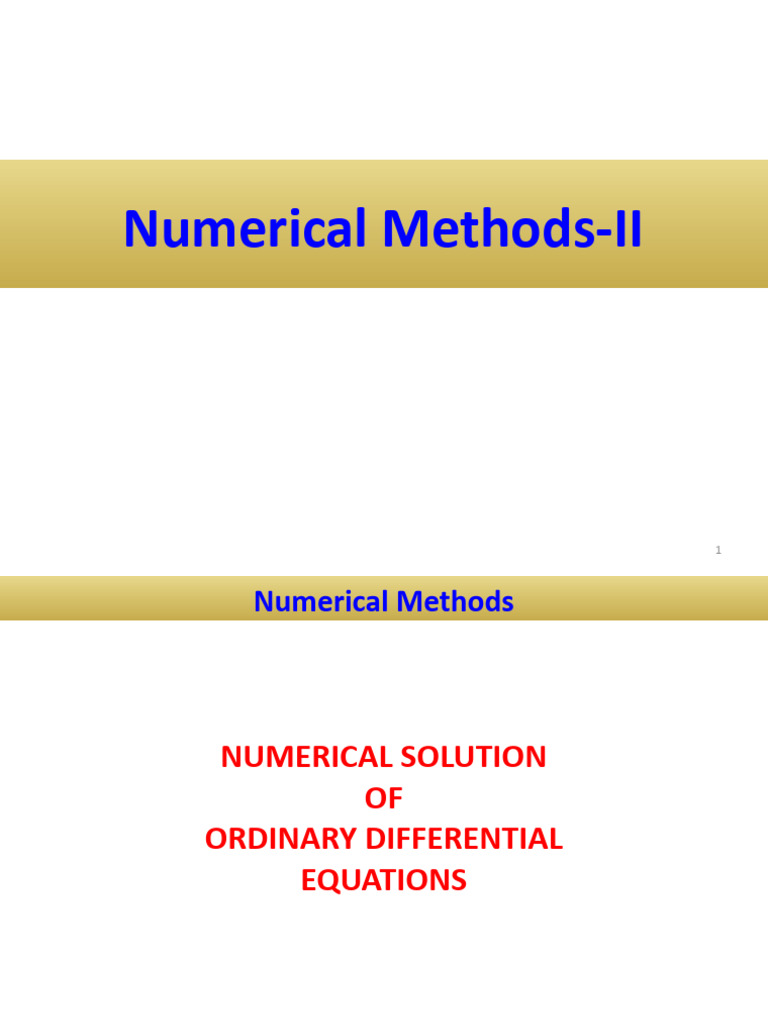 Numerical Methods II | PDF | Ordinary Differential Equation | Numerical Analysis
