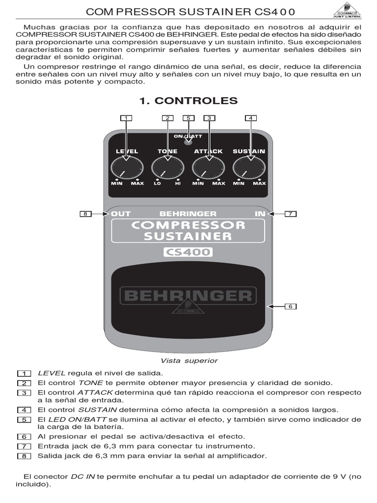 Behringer CS400 | PDF | Bienes manufacturados | Ingenieria Eléctrica