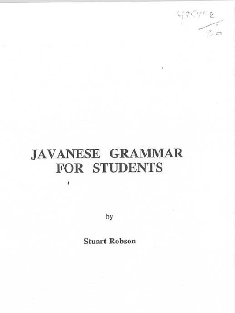 Stuart Robson, Javanese Grammar For Students, 1992 (Z-Library) | PDF