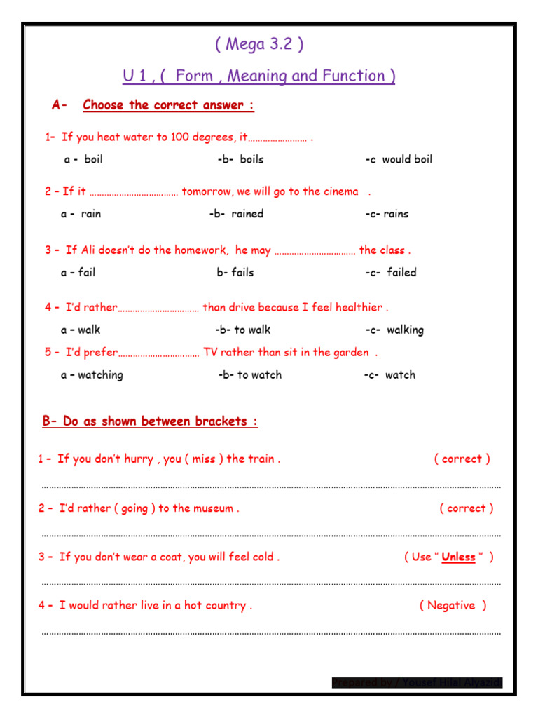 Mega 3.2 U1 (Form, Meaning and Function) | PDF
