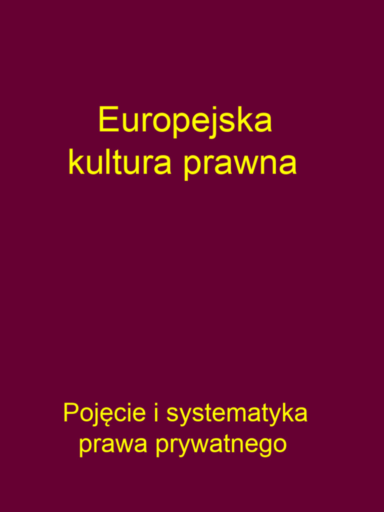 EKP, 5. Systematyka Prawa I Pr. Osobowe | PDF