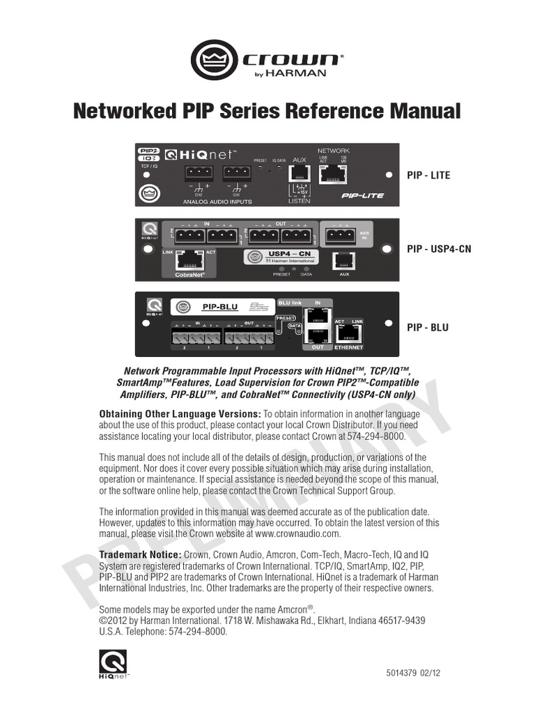 Networked-PIP Reference Manual 042412 | PDF | Electrical Connector ...