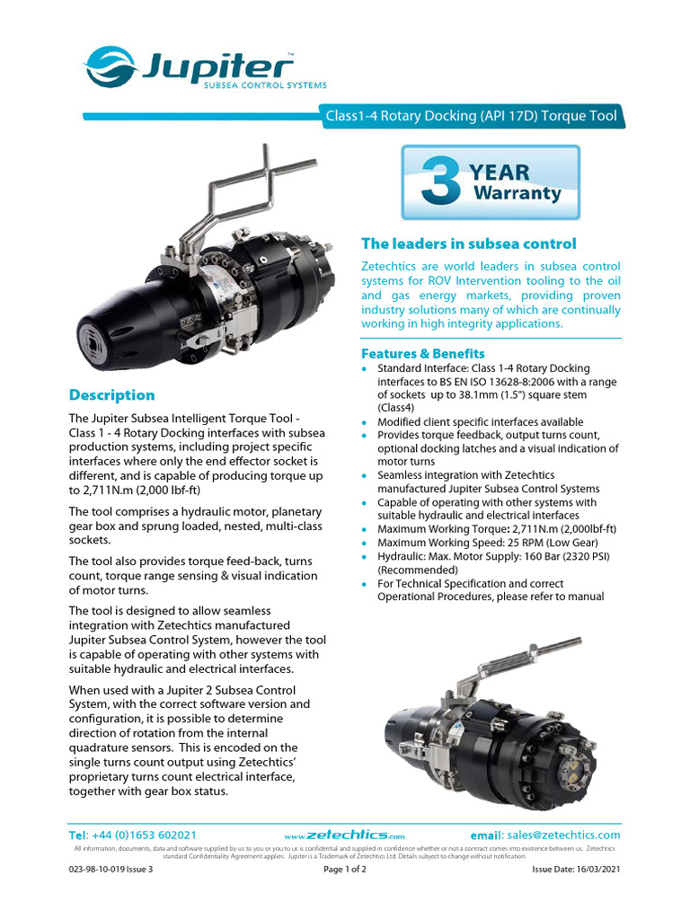 Class1-4 Torque Tool Datasheet | PDF | Gear | Torque