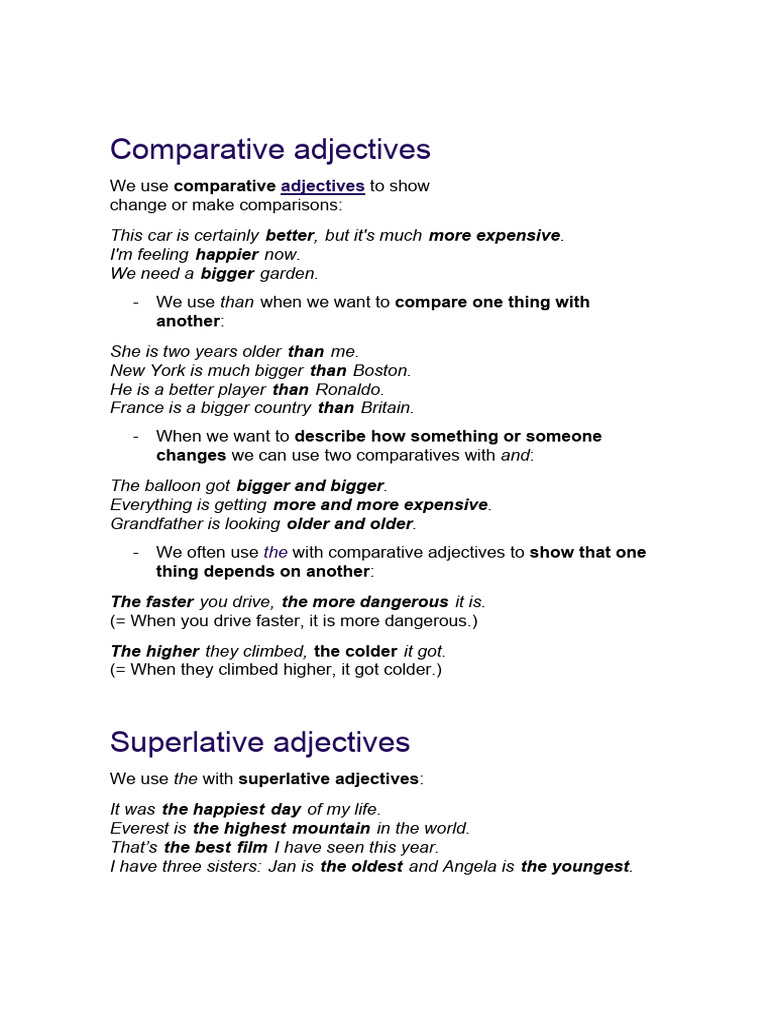 Comparative Adjectives | PDF | Adjective | Human Communication