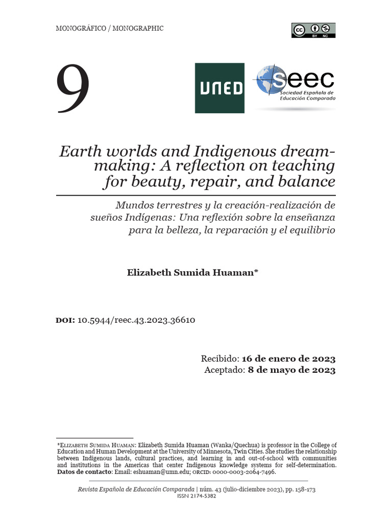Earth Worlds and Indigenous Dream - Making: A Reflection On Teaching ...