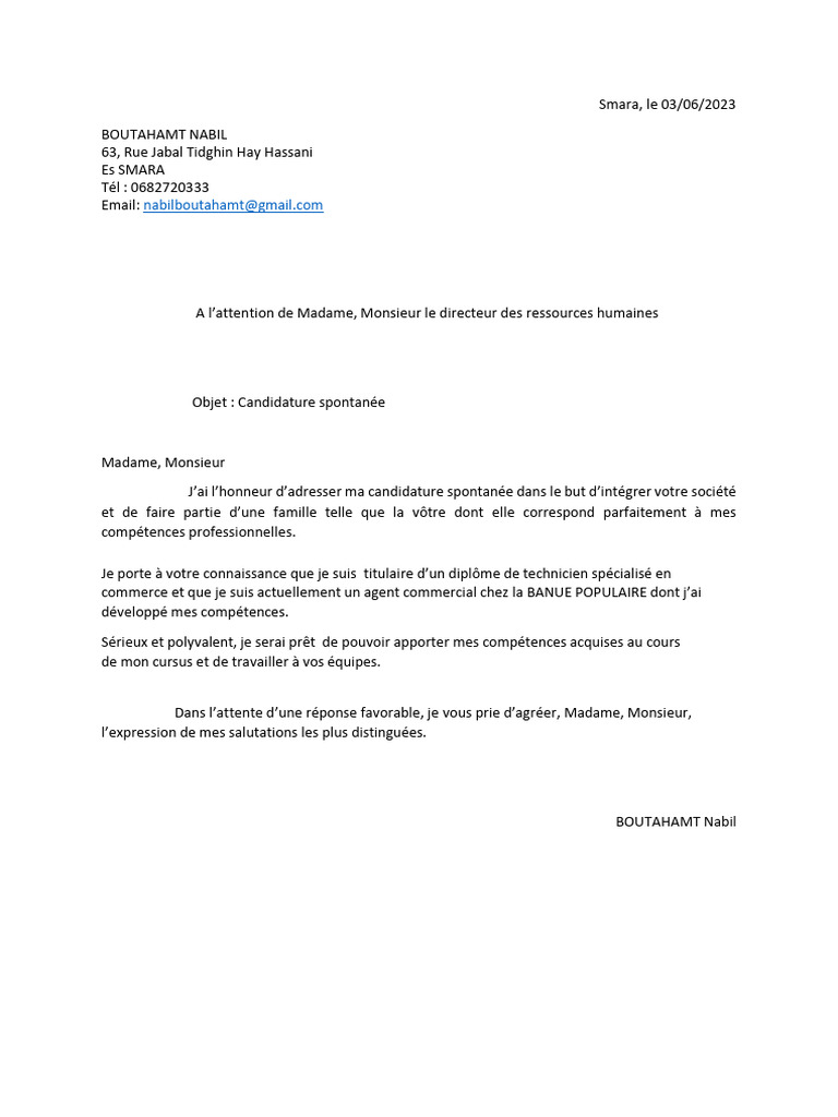 Candidature Nabil | PDF