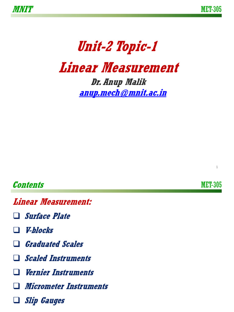 U2T1 (Linear Measurement) | PDF | Calibration | Metrology