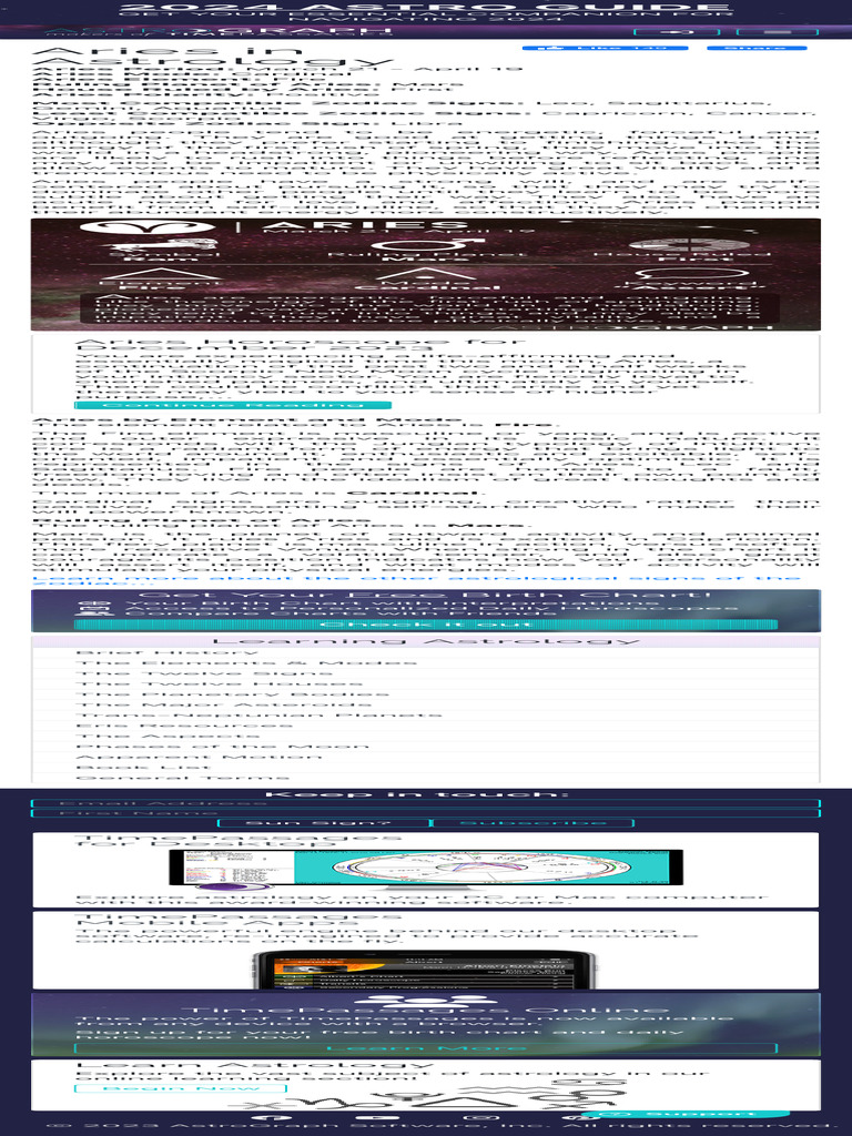 ASTROGRAPH - Aries in Astrology | PDF