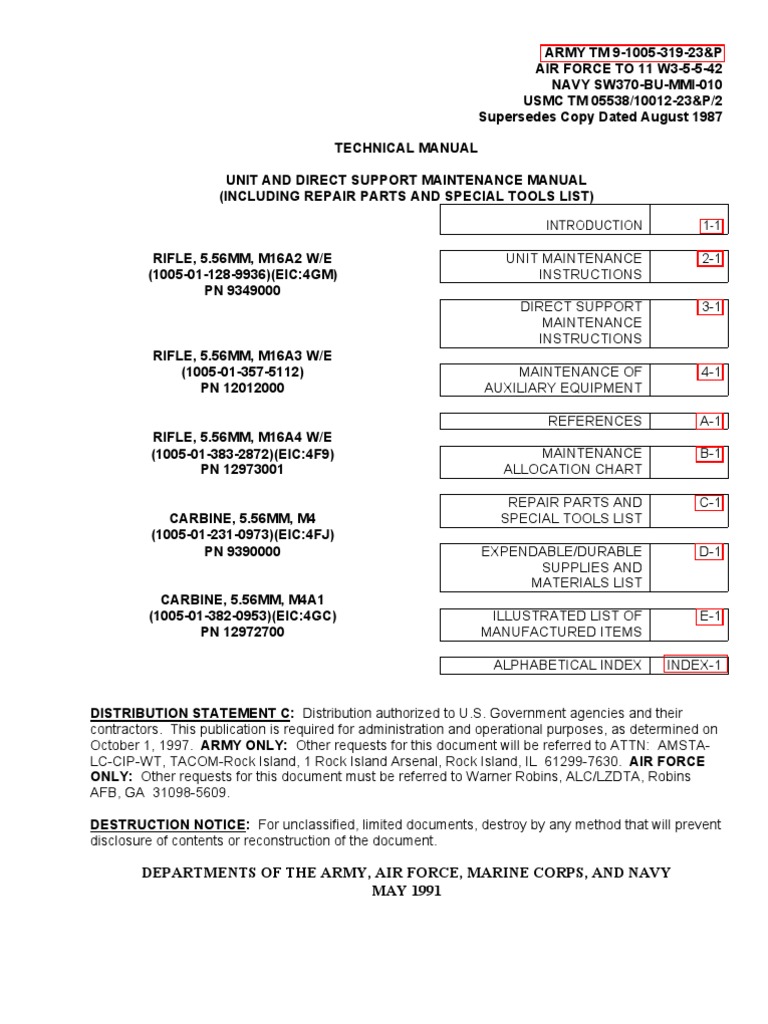 United States Army TM 9-1005-319-23&p 1-May-1991 | PDF