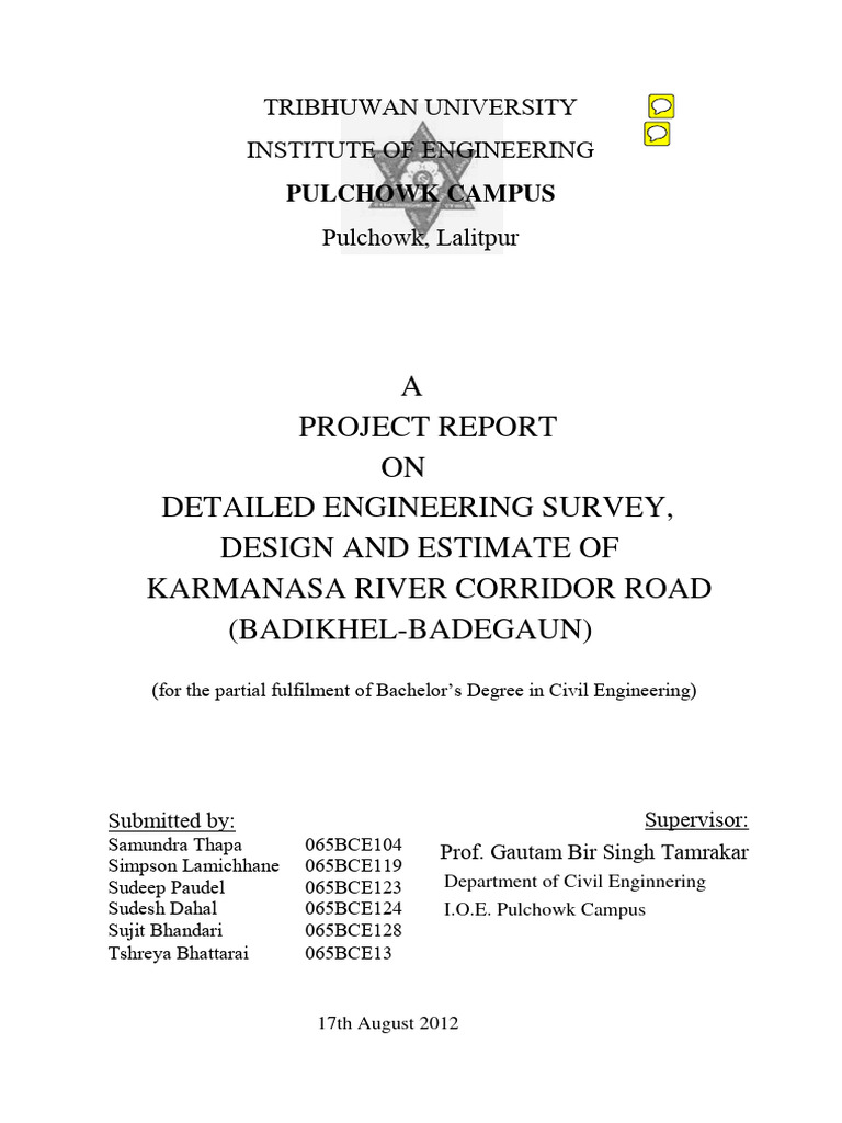 Karmanasa River Road Project Report | PDF