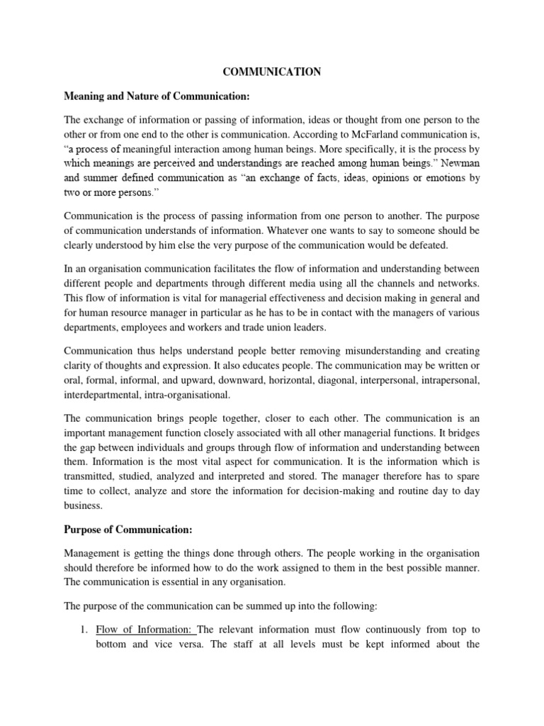 Communication Notes | PDF | Communication | Information