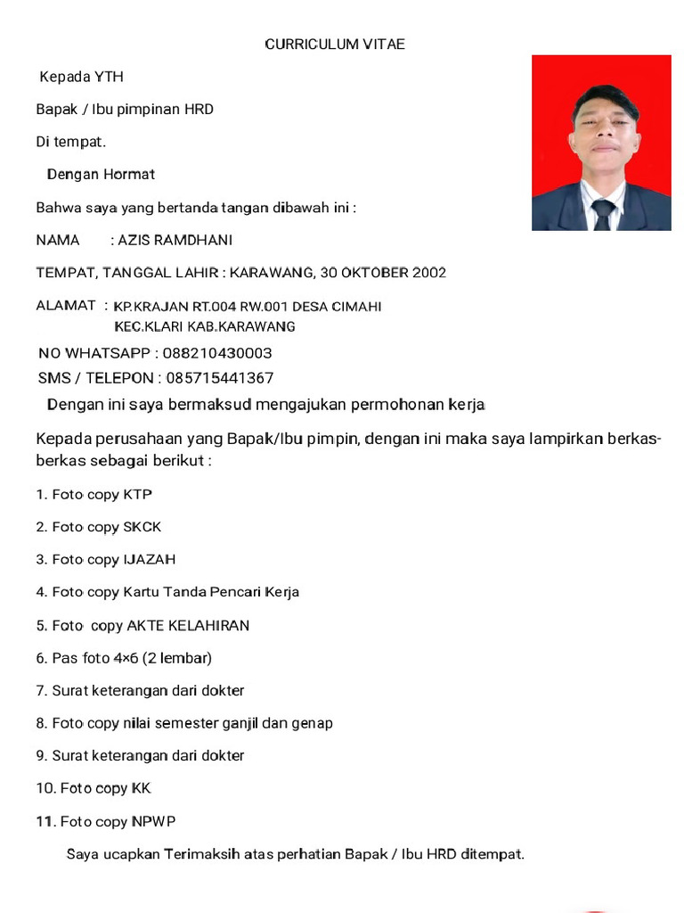 CV - Azis Ramdhani | PDF