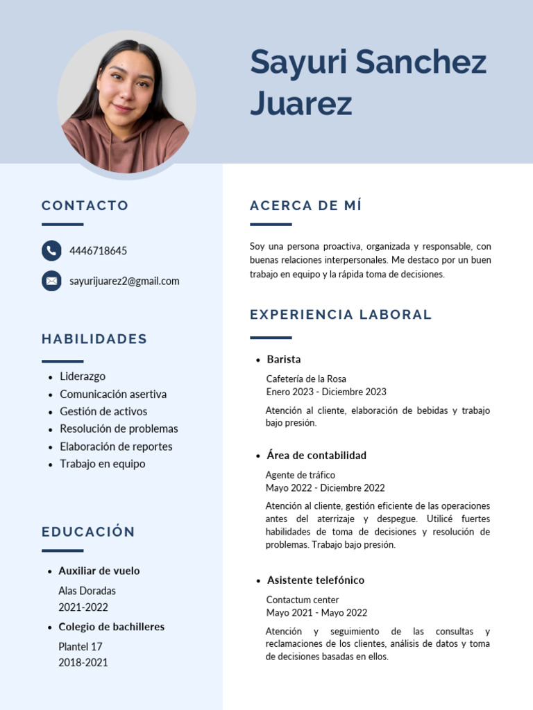 Perfil Profesional de Sayuri Sanchez | PDF