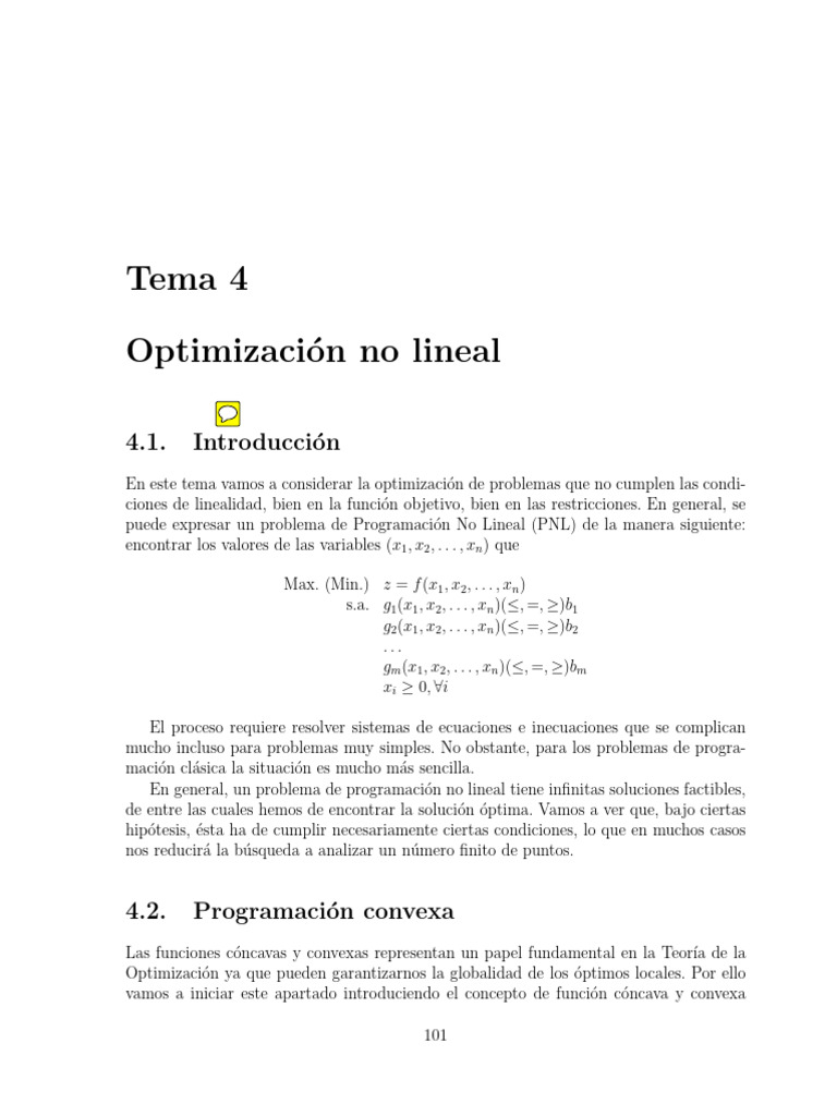 Tema 4 | PDF | Derivado | Programacion no lineal