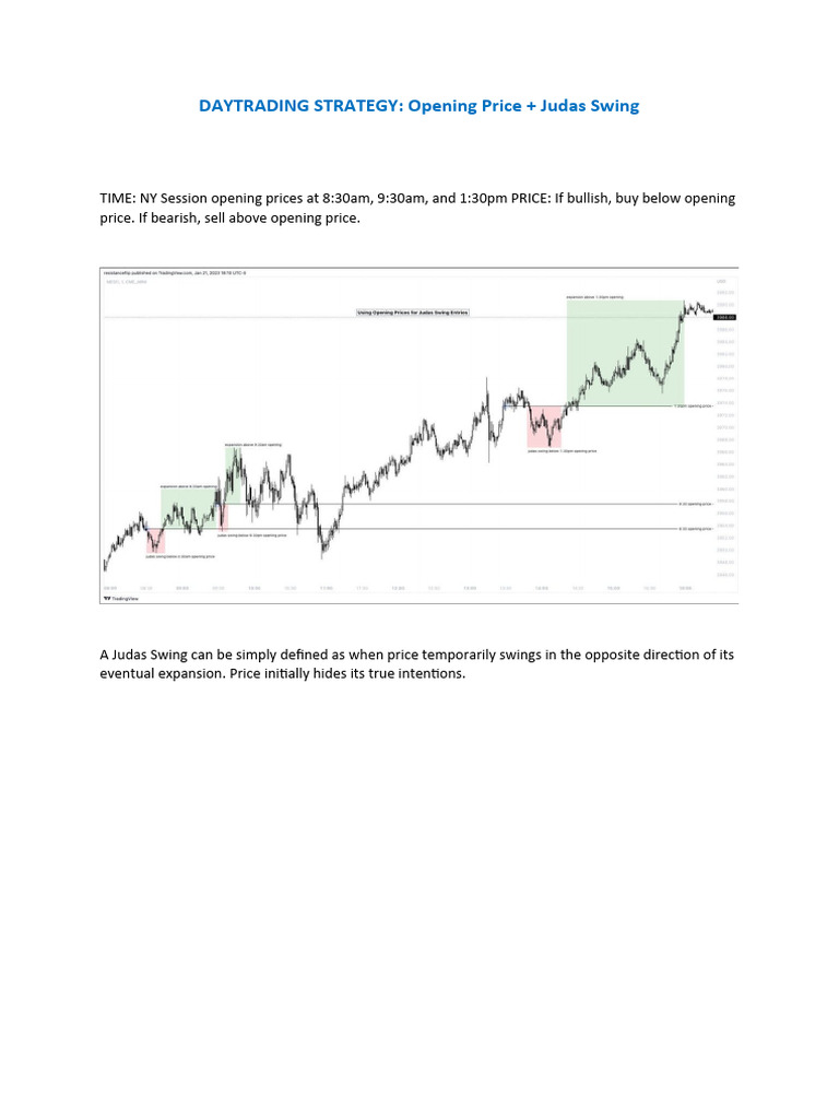 Judas Swing Daytrading Strategy Guide | PDF | Business