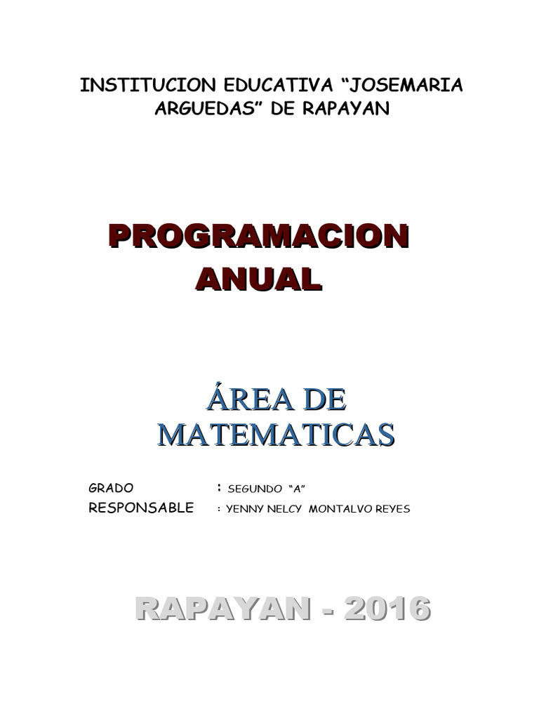 PROGRAMACION ANUAL 2016 | PDF