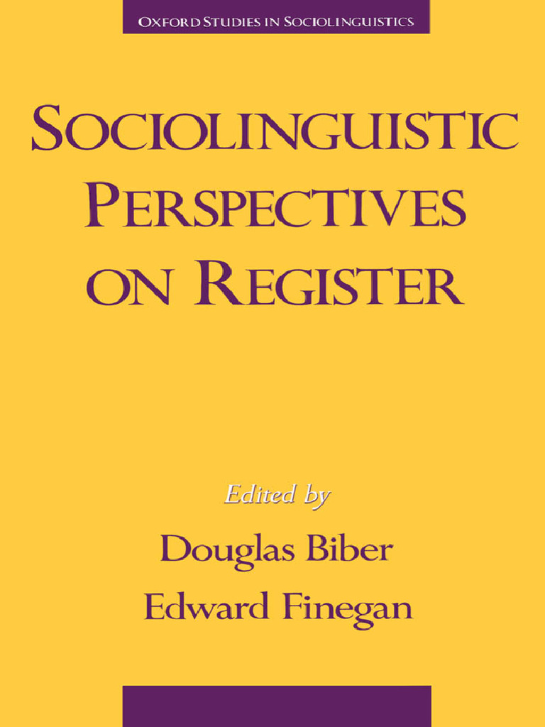 (Douglas Biber, Edward Finegan) Sociolinguistic Perspectives On ...