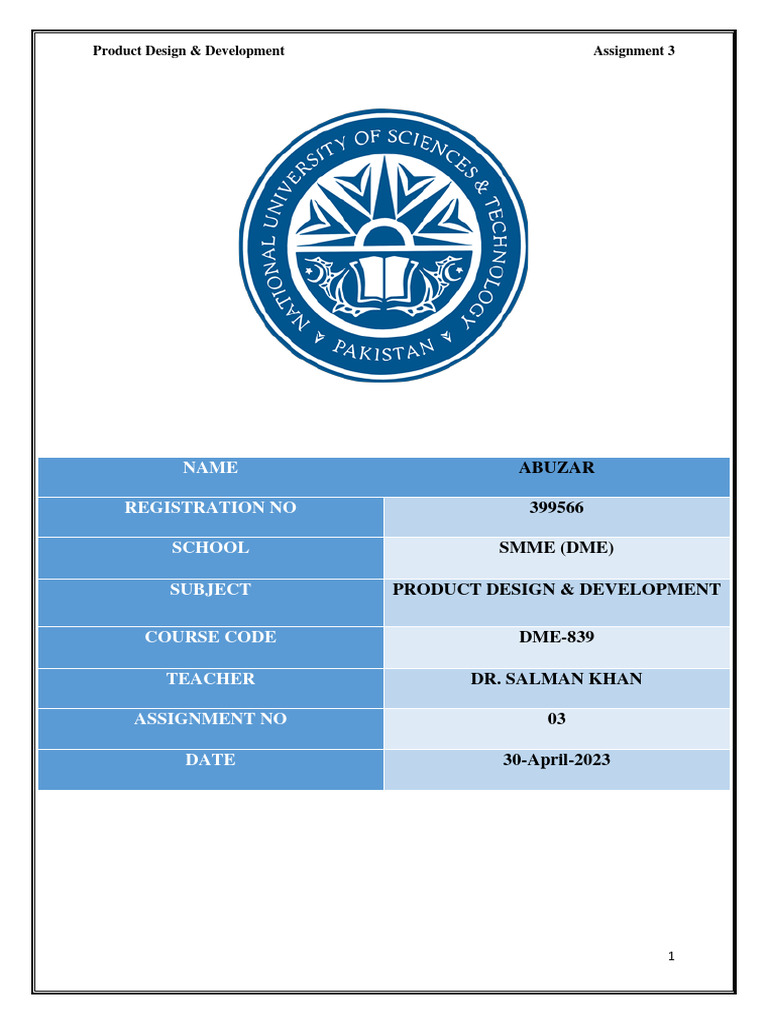 PDD Assignment 03 | PDF