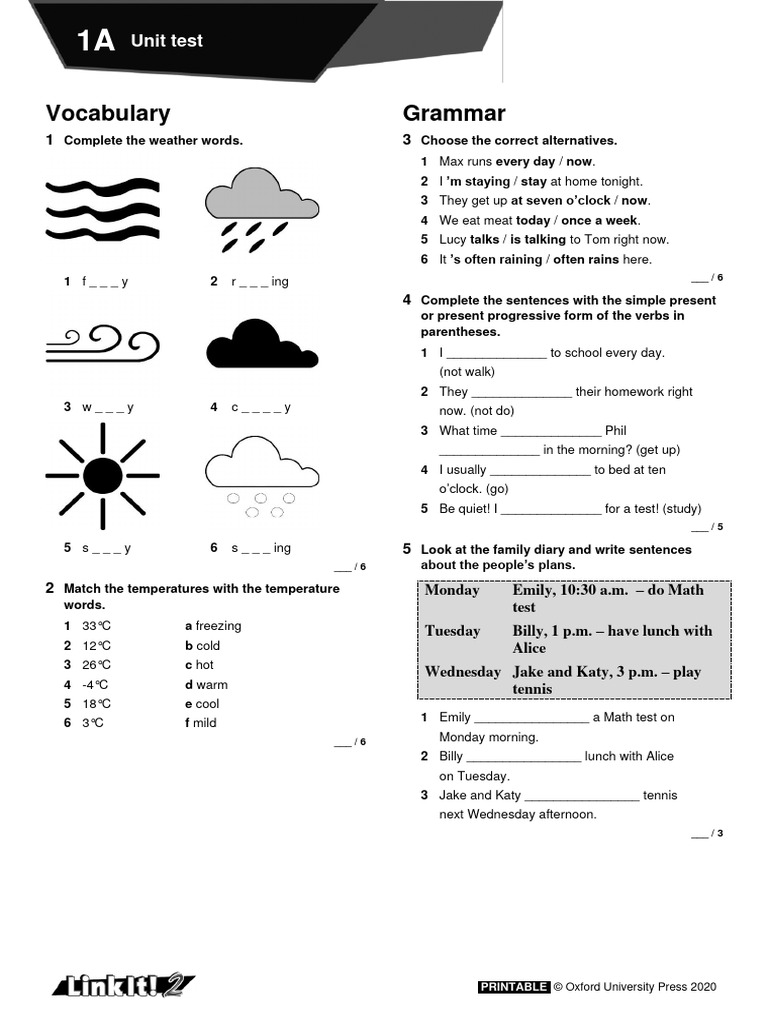 LI L2 Unit Test 1A | PDF | Grammar | Linguistics