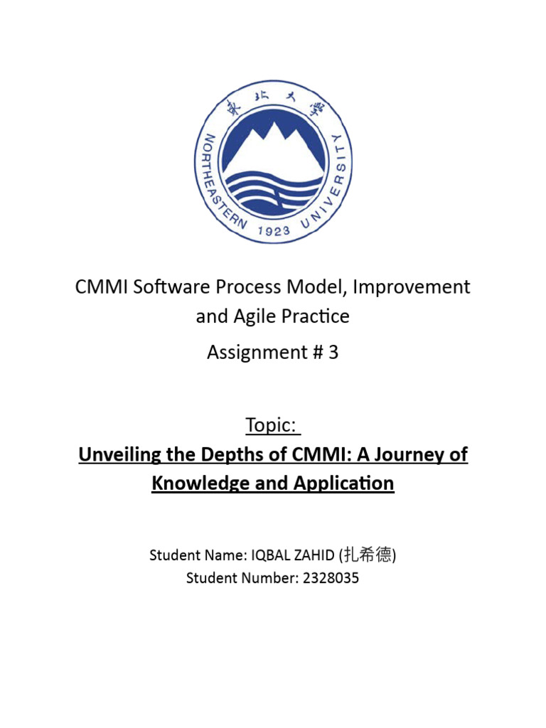 CMMI Assignment Number 3 | PDF