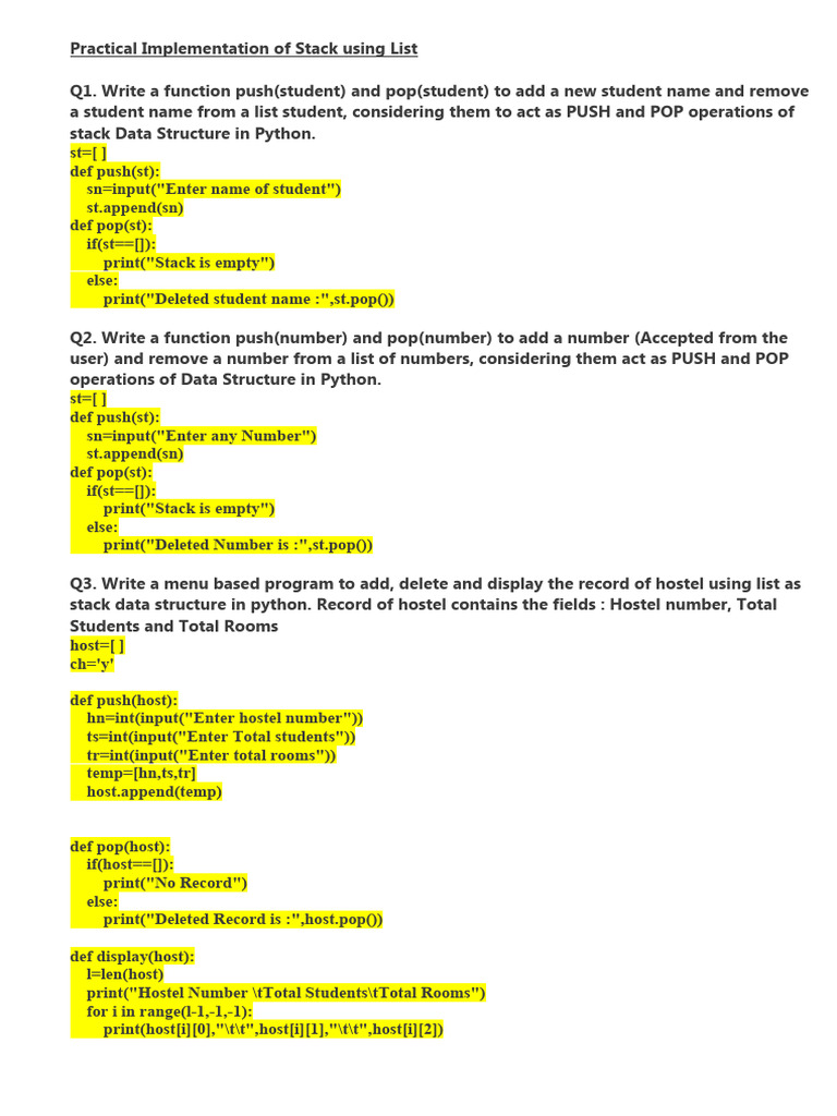 Stack Class XII | Download Free PDF | Queue (Abstract Data Type) | Software Engineering