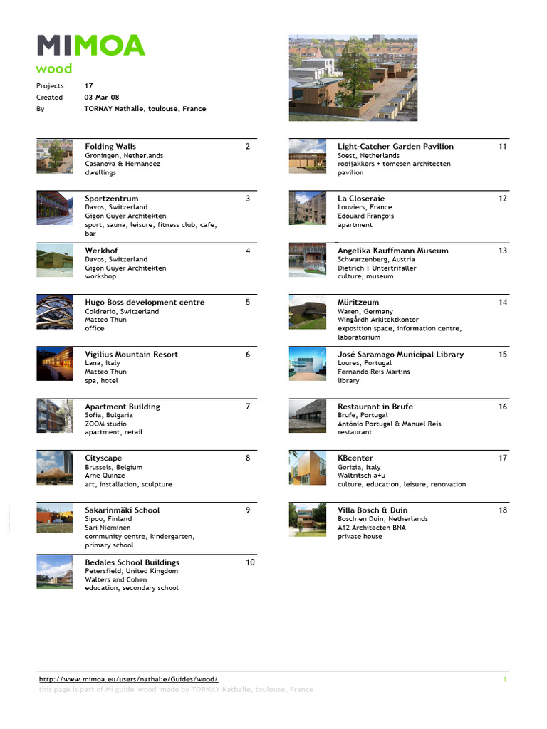 MIMOA Guide Wood | PDF