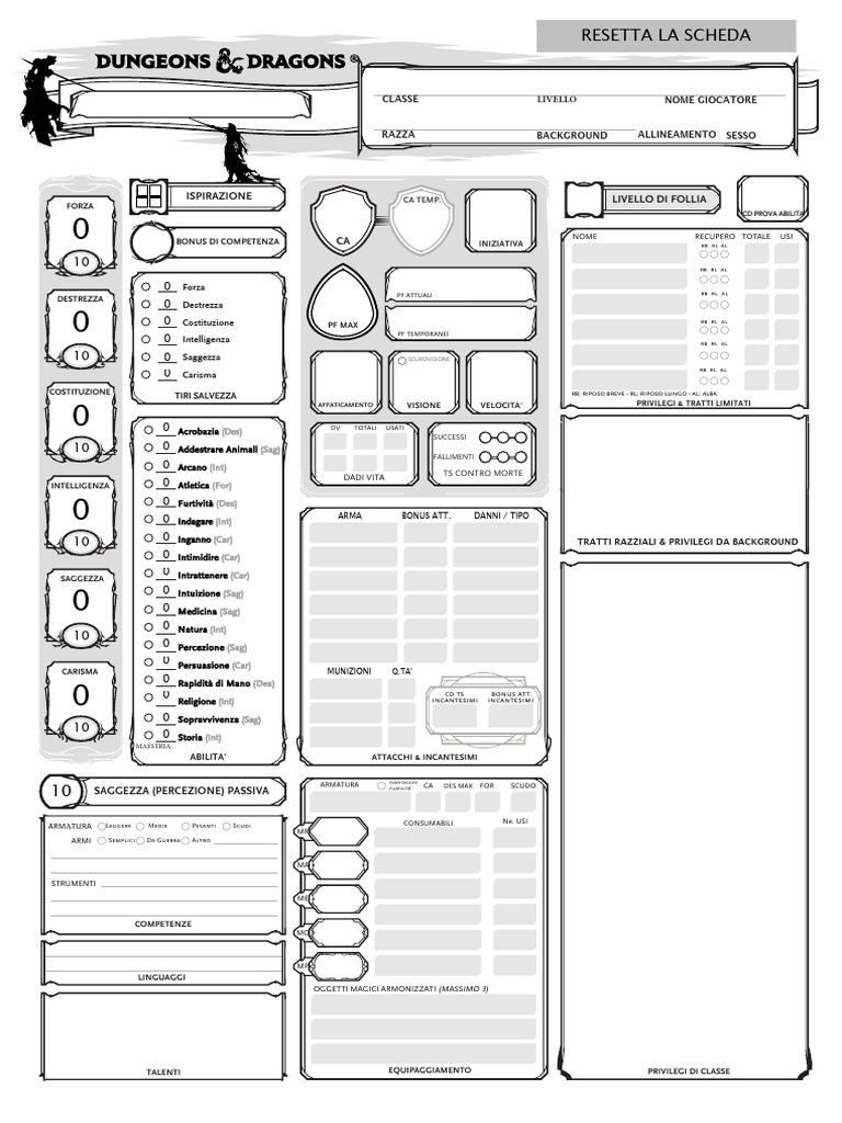 Scheda Editabile DND 5e 2023 v1.3 | PDF