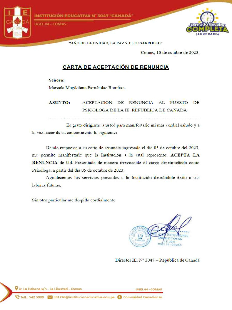 Documentos Sustento de Renuncia | PDF