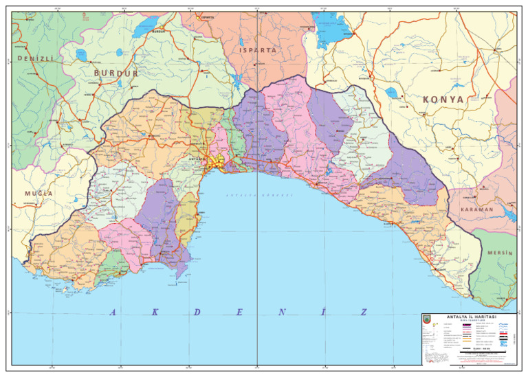 Antalya Mulk Idare Il Haritasi 1469 | PDF