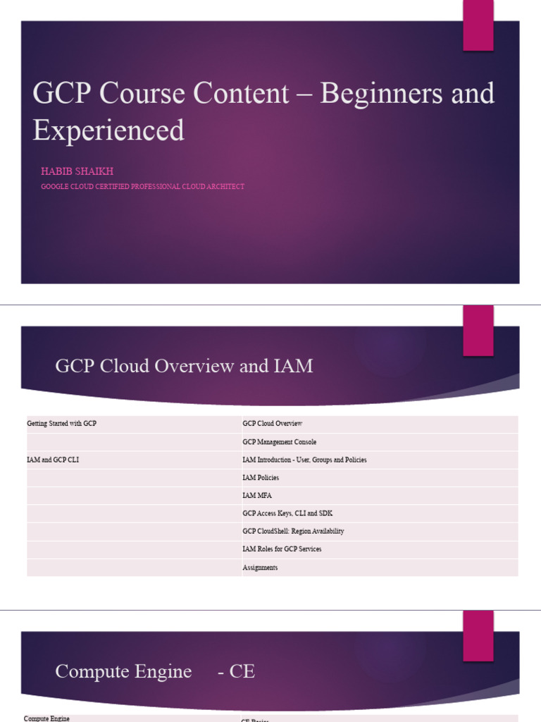 GCP Course Content | PDF | Computers | Technology & Engineering