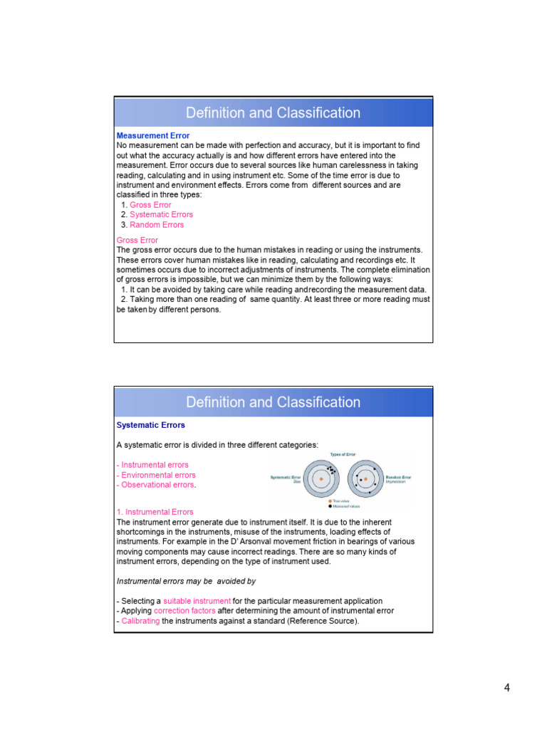 Definition and Classification: Measurement Error | PDF | Observational ...