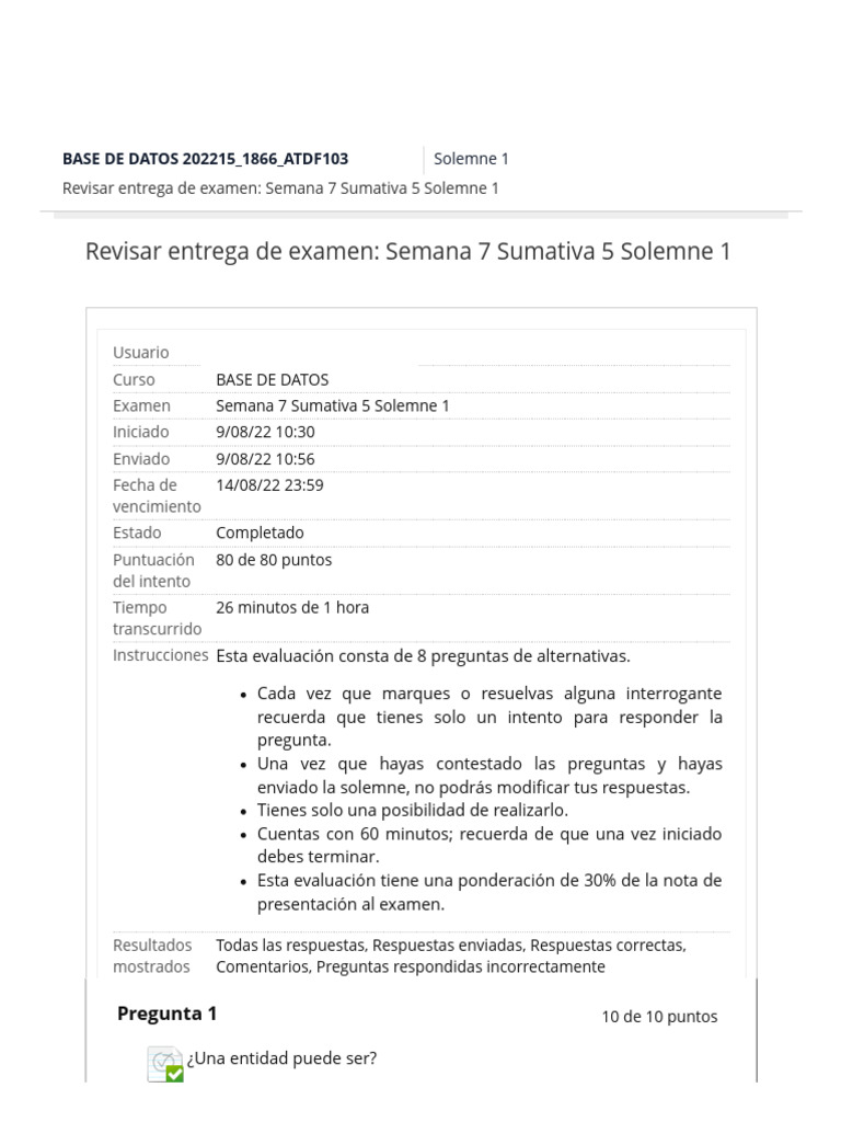 Revisar Entrega de Examen Semana 7 Sumativa 5 Solemne 1 .. 3 PDF | PDF | Informática