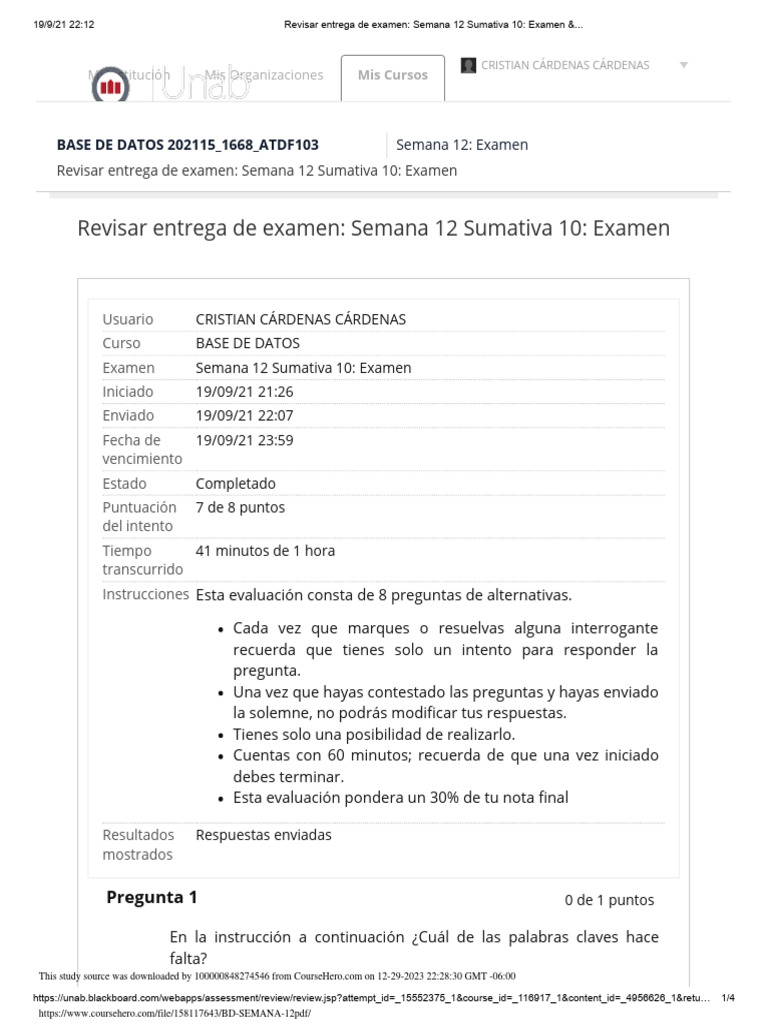 BD Semana 12 PDF | PDF